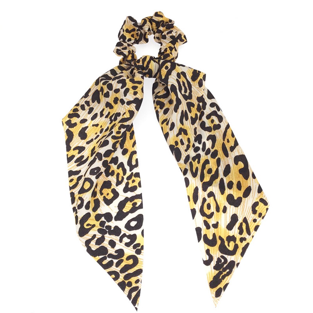 leopard print ribbon hair ring square scarf large ... – Grandado
