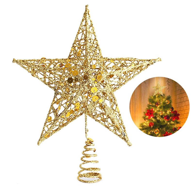 15/20cm Christmas Star Tree Topper Merry Xmas Deco... – Grandado