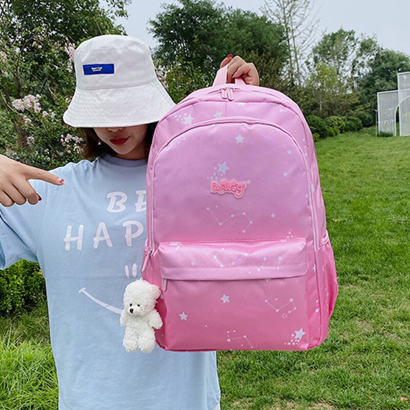 Korean Nylon Printing Solid Backpack Girl School B... – Grandado