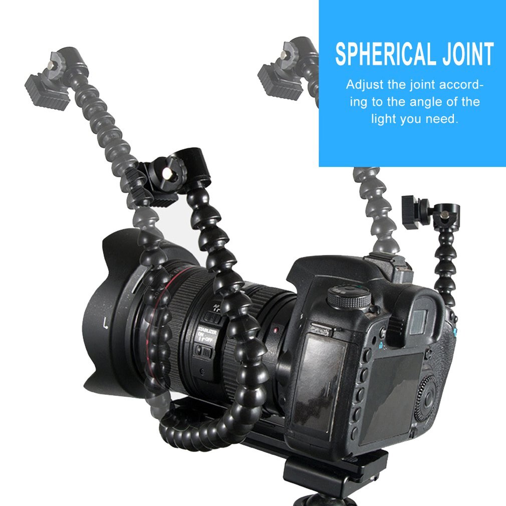 Flexible Dual Arm Camera Flash Bracket Holder Two ... – Vicedeal