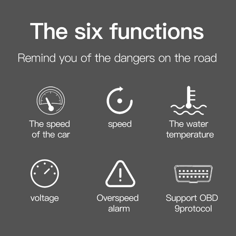 Boordcomputer Auto Hud Snelheid Display Smart OBD2... – Vicedeal