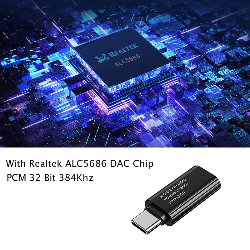 Type C to 3.5mm DAC Audio Converter With Realtek A... – Vicedeal