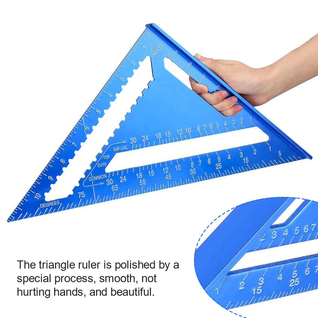 Dreieckige Mess Lineal 7/12 zoll Winkel Lineal Met... – Vicedeal