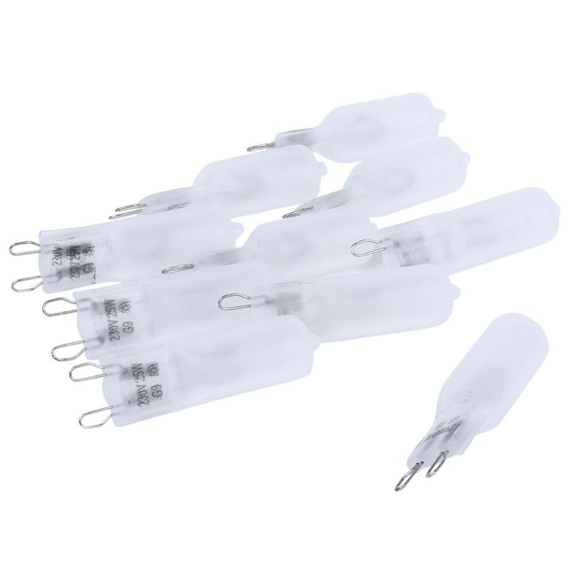 -10 x g9 halogenljuslampa 25w varmvit – Vicedeal
