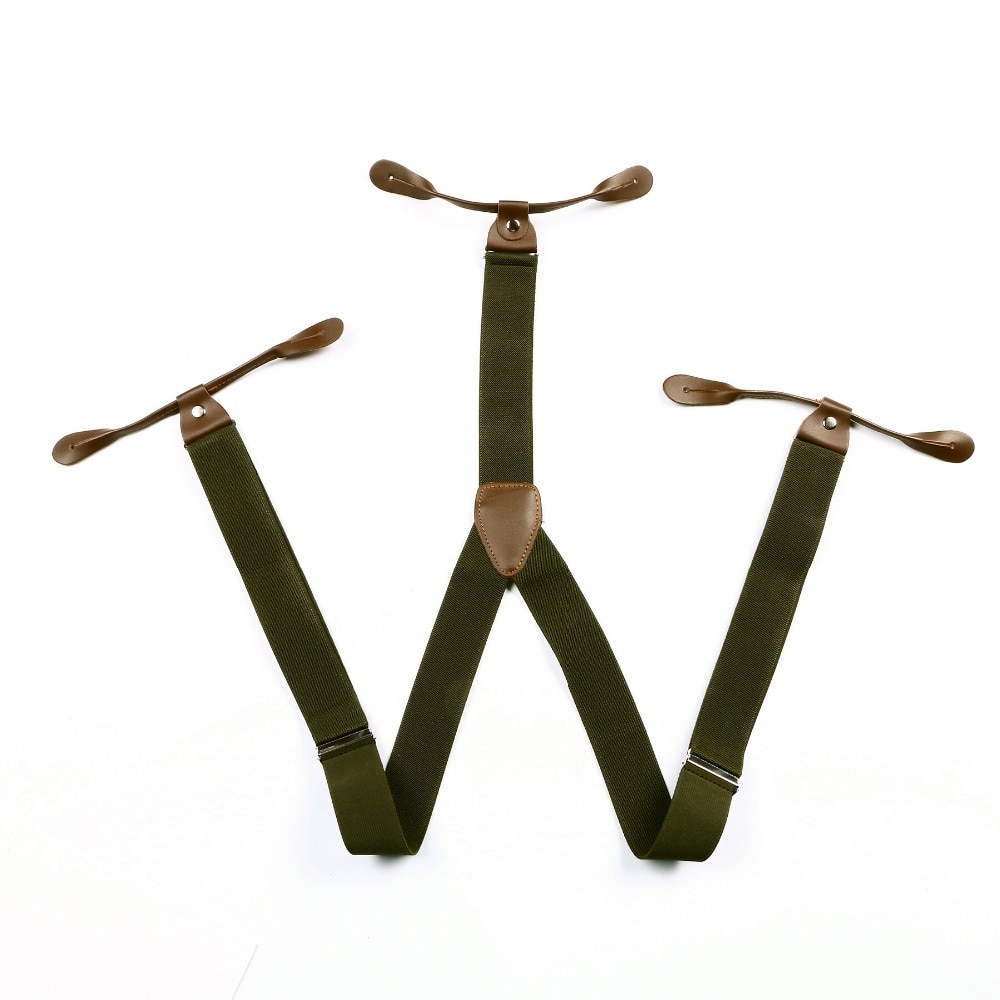 Unisex Men Dark Green Braces Suspender Adjustable ... – Grandado