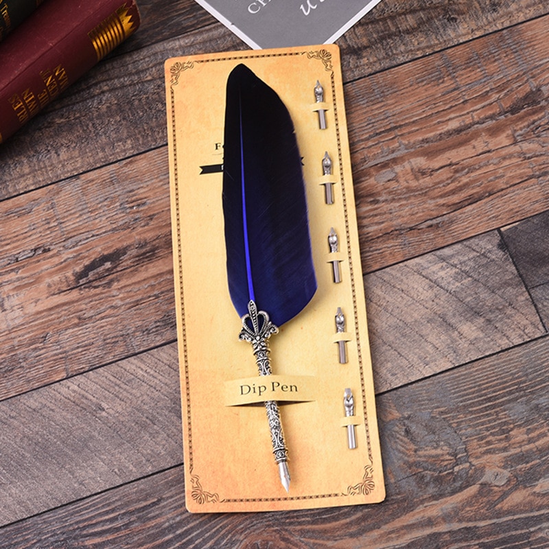 Multicolor Retro Quill Dip Pen Quill Oblique + 5 N... – Vicedeal