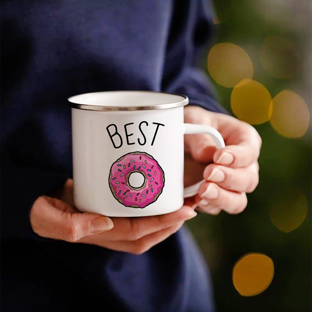 Tazas de café esmaltadas con estampado de dibujos ... – Grandado
