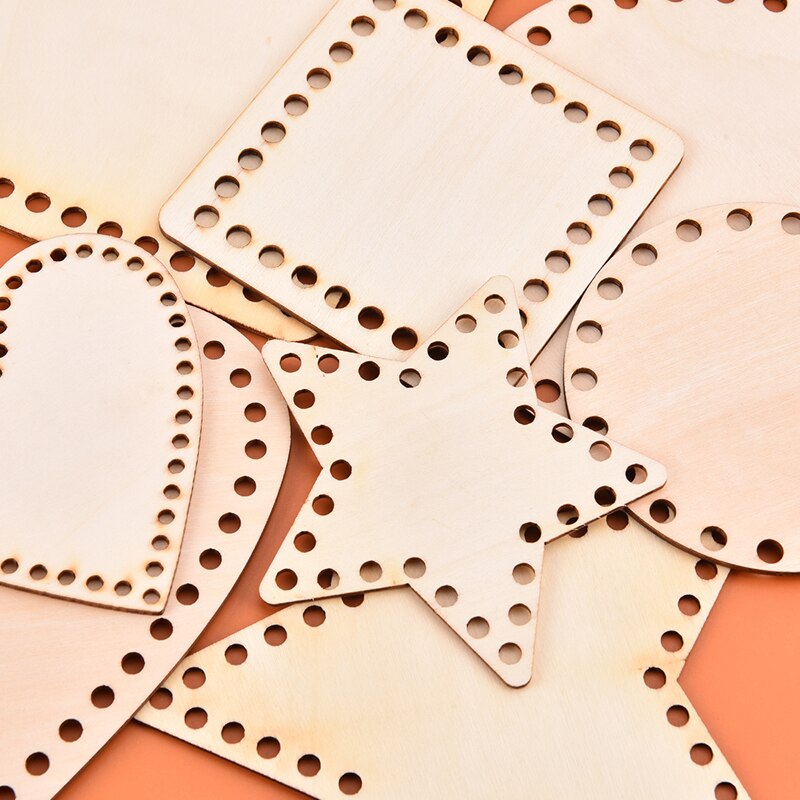 Natural Wooden Basket Bottom Shape Crochet Basket ... – Vicedeal