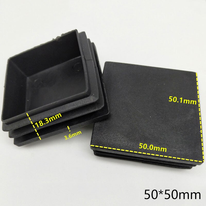 10Pcs Black Plastic Steel square pipe plug Furnitu... – Vicedeal