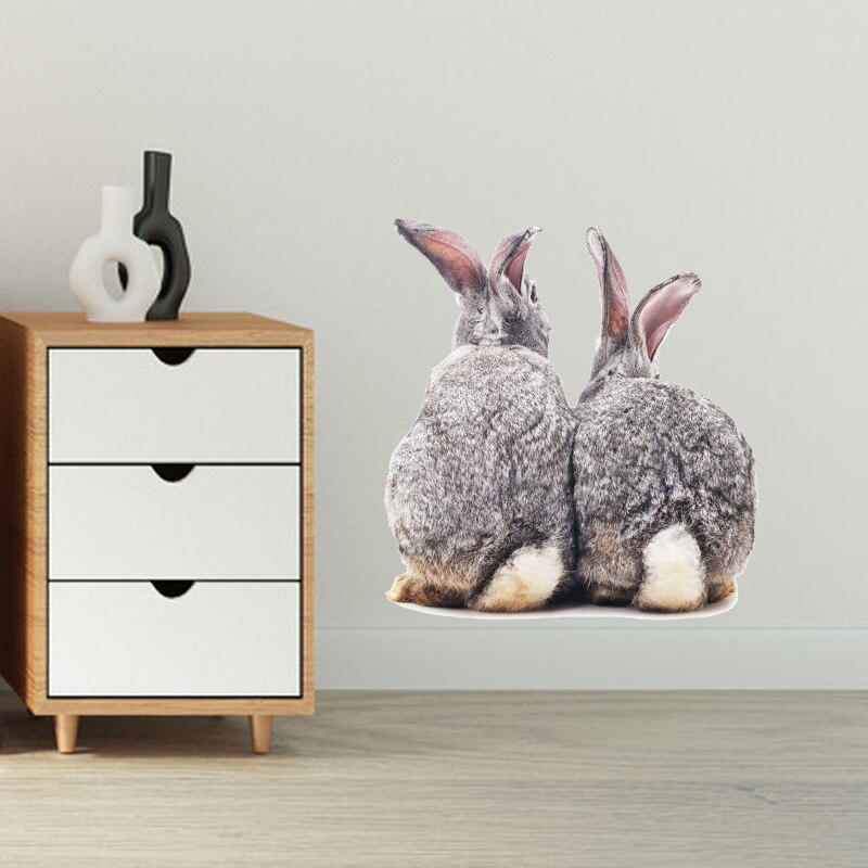 Two cute bunny Wall sticker for kids room home dec... – Grandado