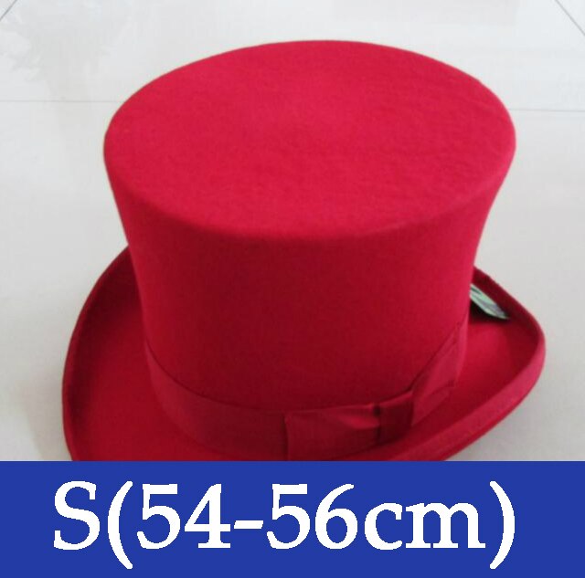 100% Wool Vintage Top Hat 18cm Tall Red Crown Hat ... – Grandado