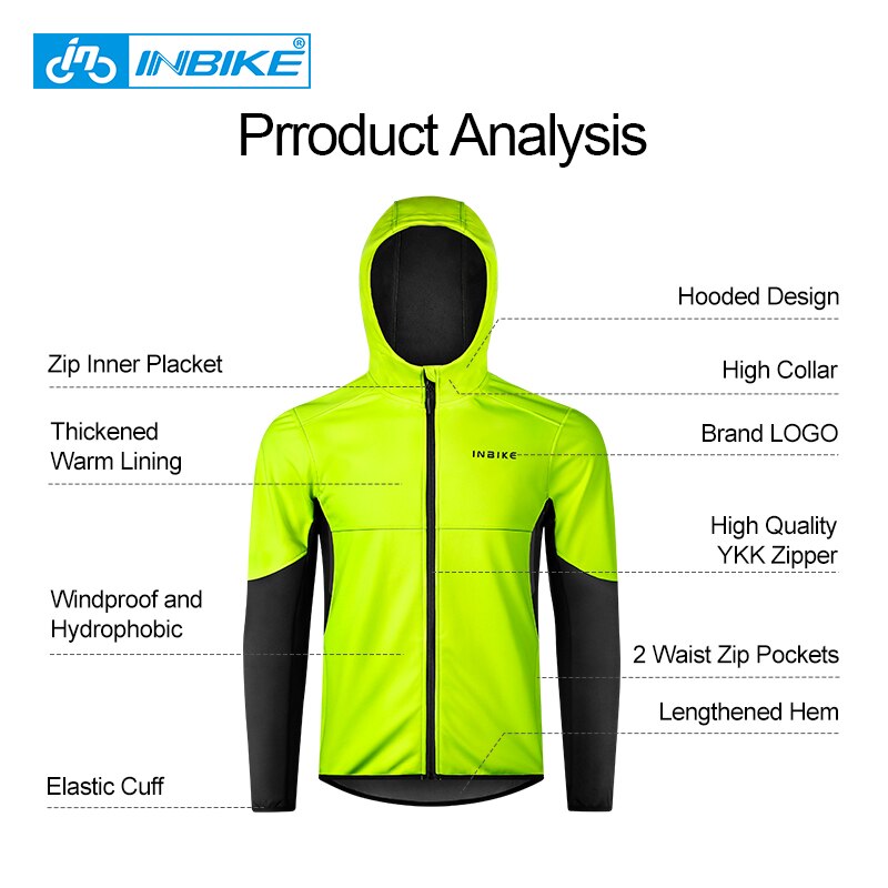 INBIKE Cycling Jacket Hooded Windbreaker Warm Wate... – Grandado