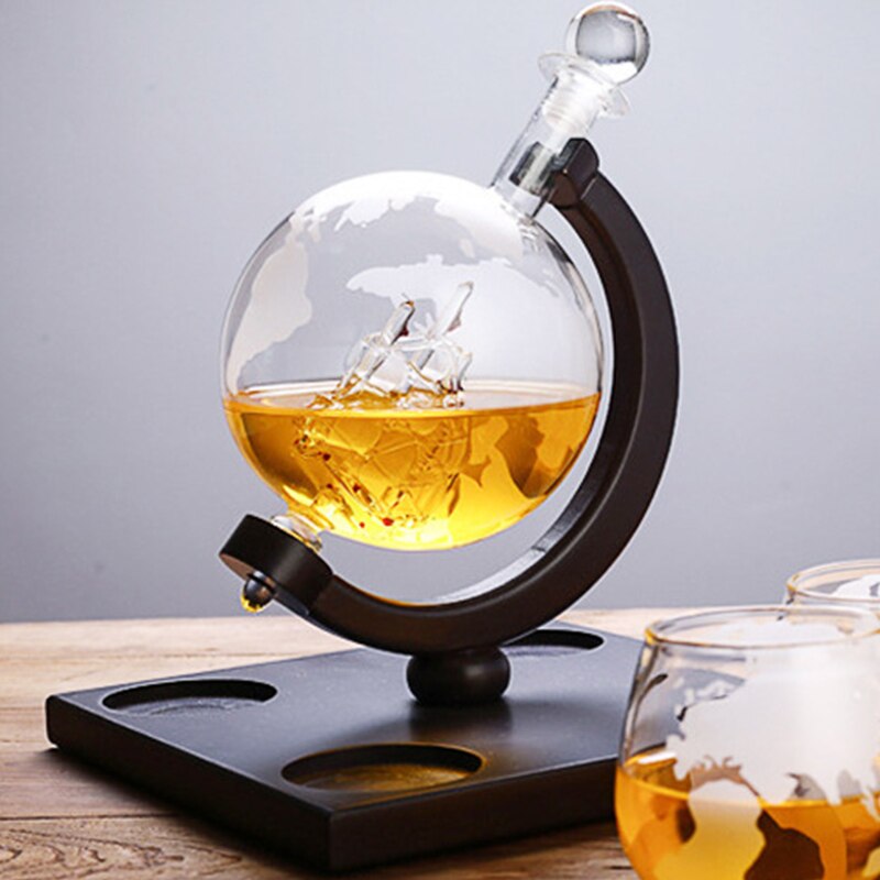 Sailing Frosted Glass Wine Bottle Wine Bottle Deca... – Grandado