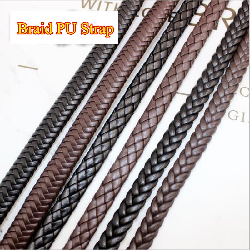 10m Coffee/Black 9/12mm Braid Faux Leather Strip P... – Grandado