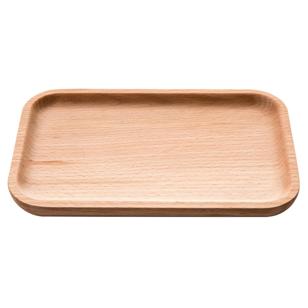 Simple Plate Beech Wood Fruit Dessert Plate Cake P... – Grandado