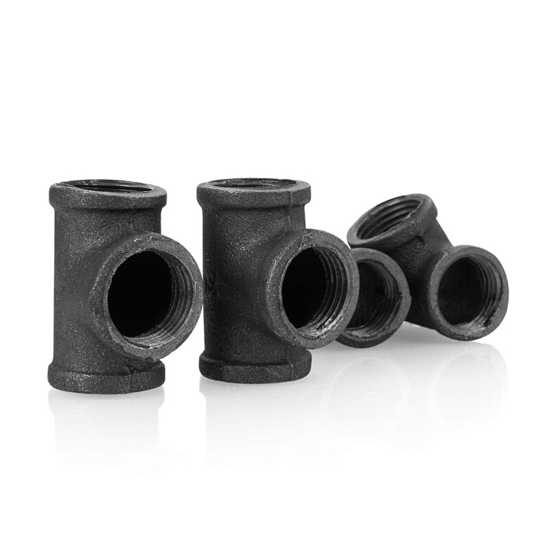 1pc 3/4'' Pipe Tee Black Cast Iron Tee Pipe Decora... – Grandado
