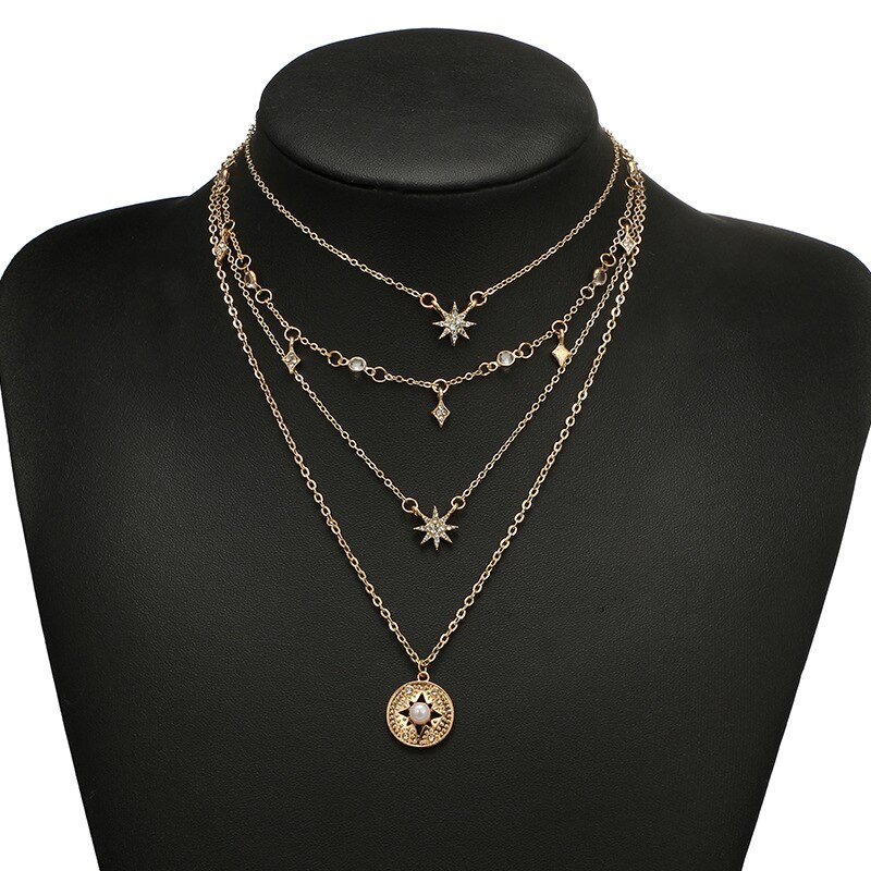 Gelaagde Ketting Voor Vrouwen Ster Ketting Choker ... – Vicedeal