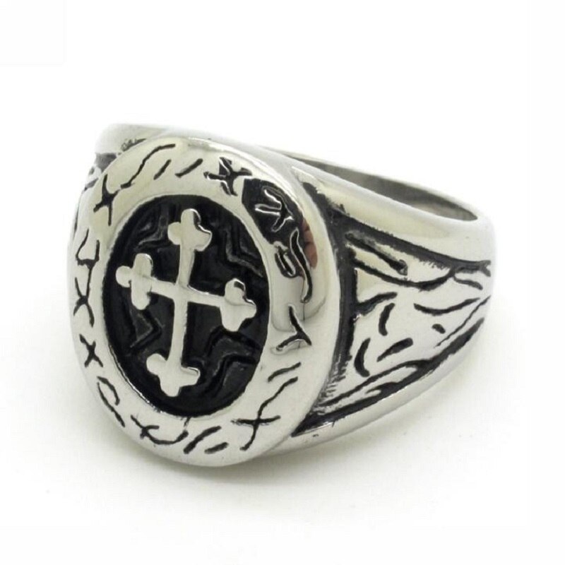 Jesus Christ Crucifixion Cross Men Silver color Ri... – Vicedeal