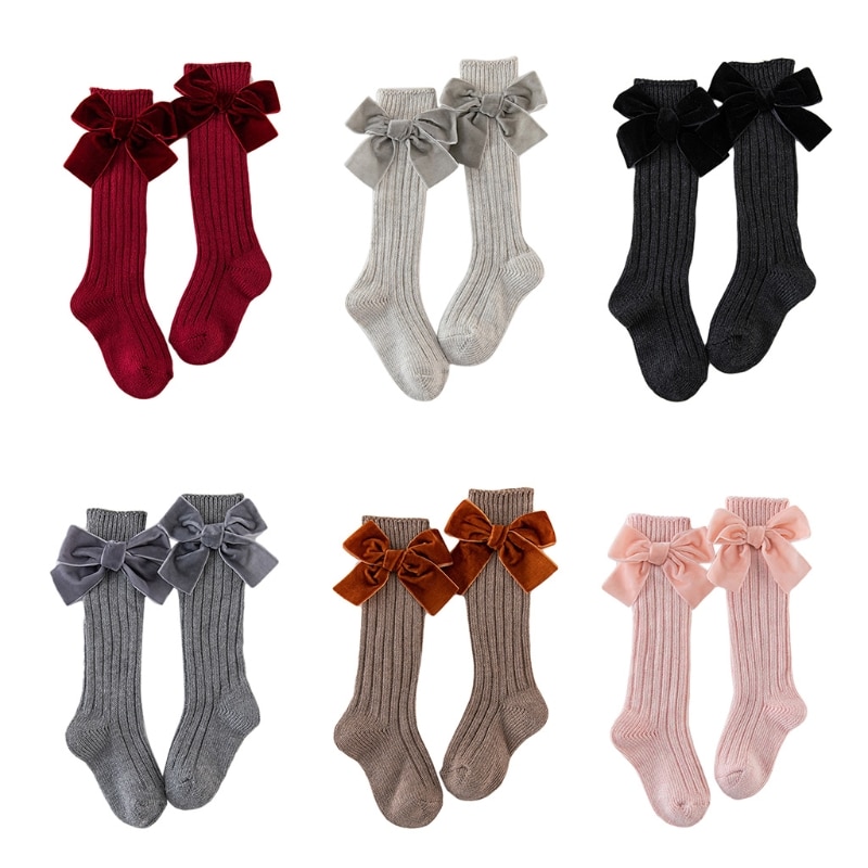 Kids Girls Chunky Ribbed Knit Knee High Socks Soli... – Vicedeal