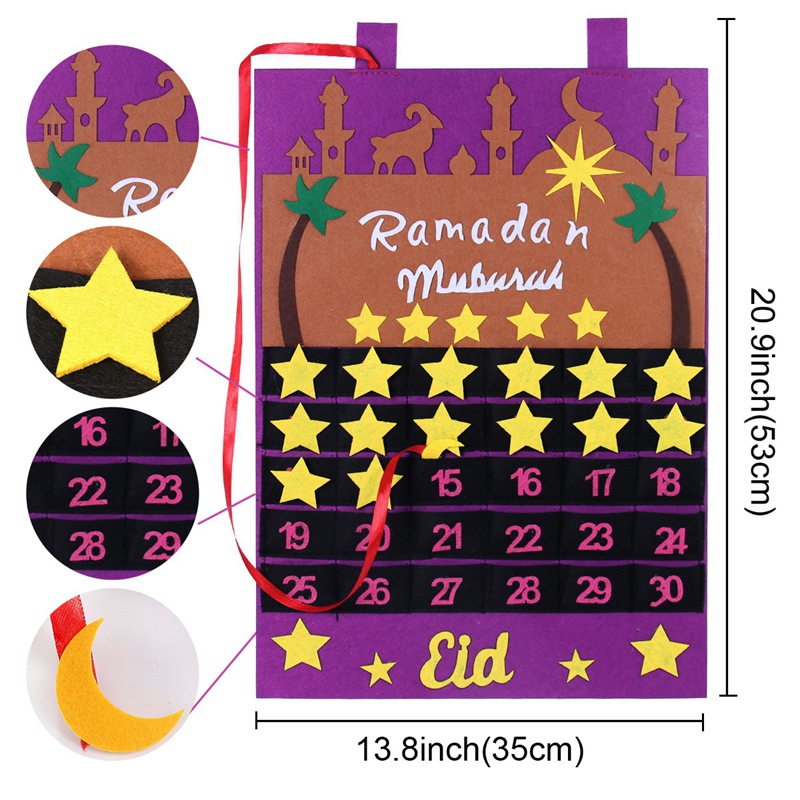 Eid Mubarak DIY Felt Calendar Countdown Ramadan De... – Grandado