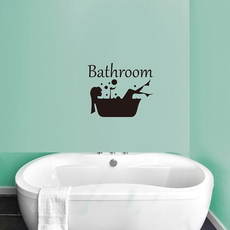 Bathroom Removable Wall Sticker Letter Art Vinyl M... – Grandado