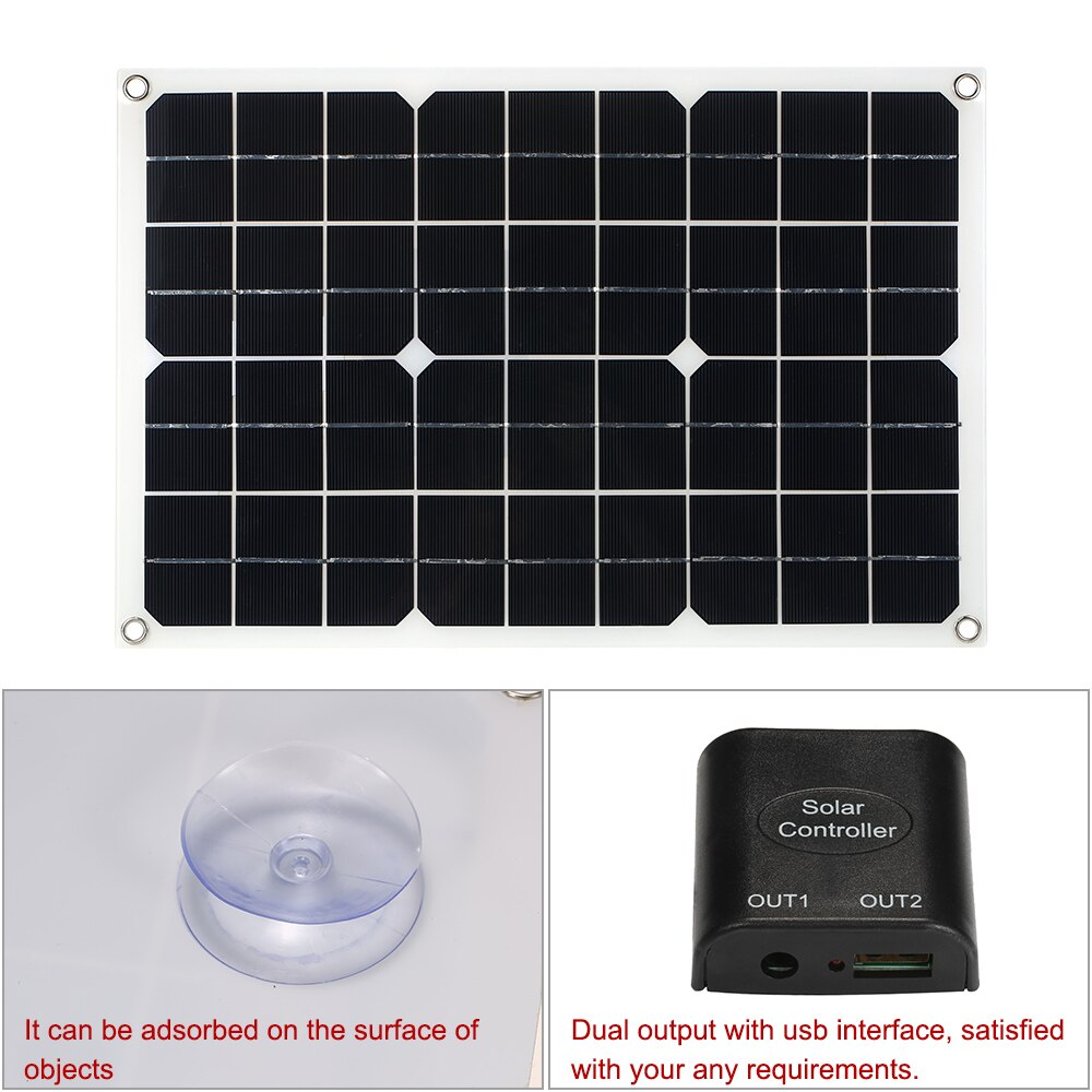 30W 18V Flexible Solar Panel System Battery Dual O... – Grandado