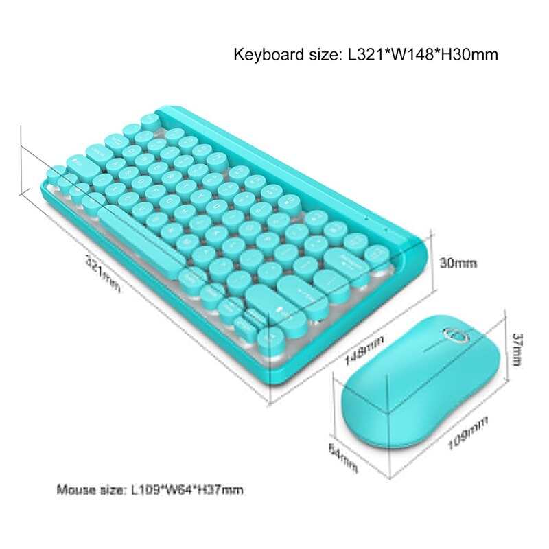 2.4G Wireless Keyboard Mouse Combo 84 Round Keys C... – Grandado