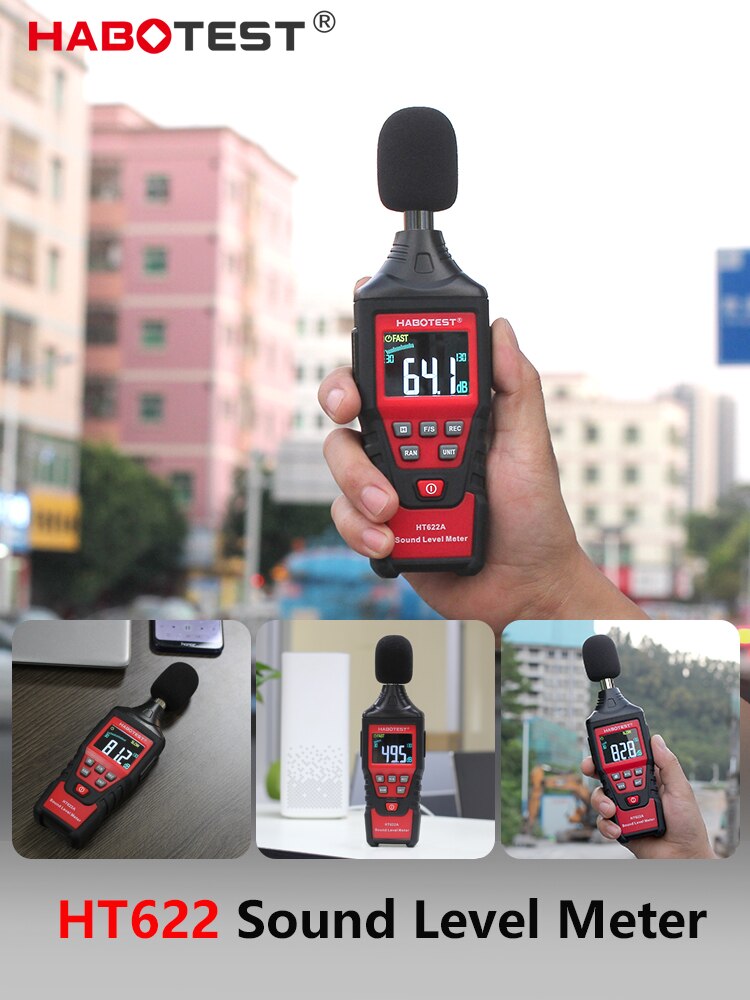 Digital Sound Level Meter HT622B LCD Display Noise... – Grandado
