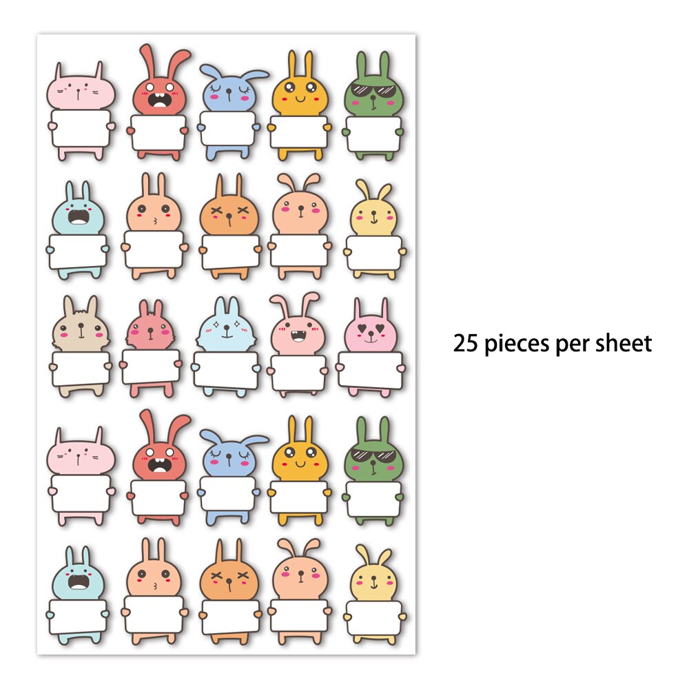 100 Pcs Cute Animal Stickers 15 Designs Blank Word... – Vicedeal