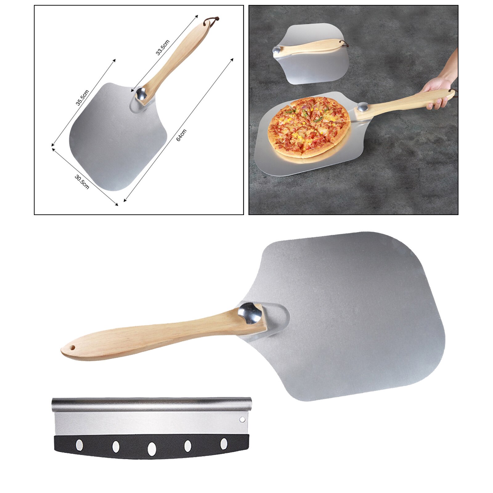 Legering Pizza Peel Cutter Kit Pizza Lifter Spatel... – Vicedeal