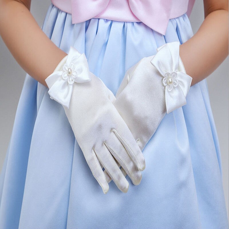 Girl's Bowknot Gloves Charming Party Wear Mitt... – Grandado