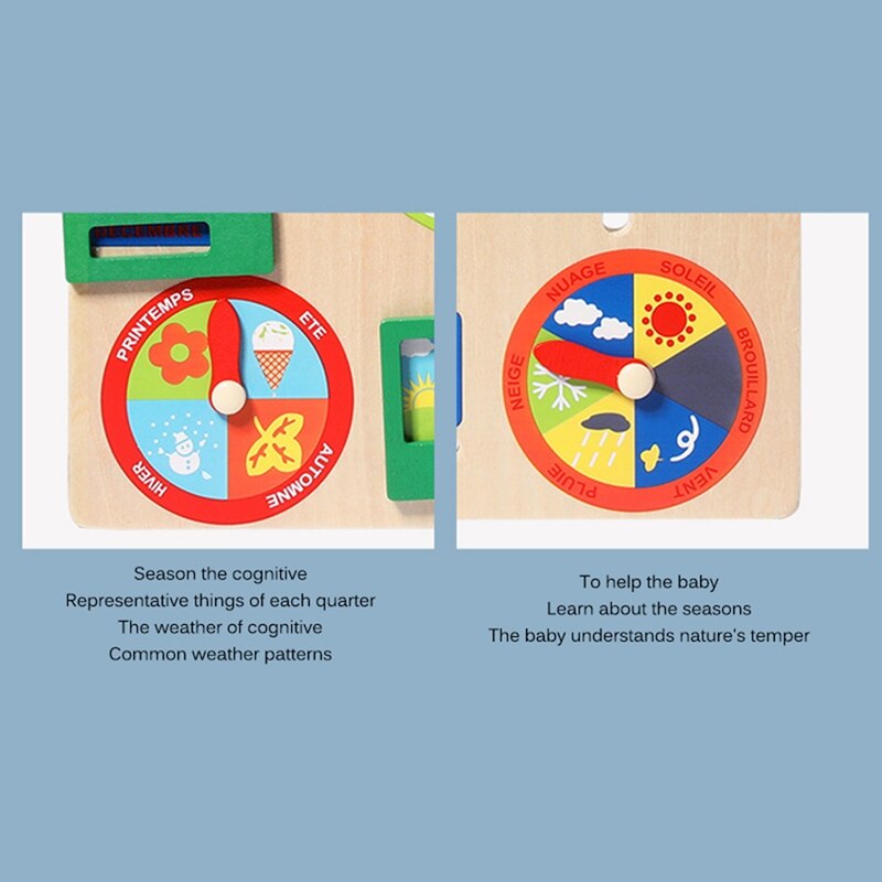 Kids Wooden Board Game Weather Season Time Cogniti... – Vicedeal