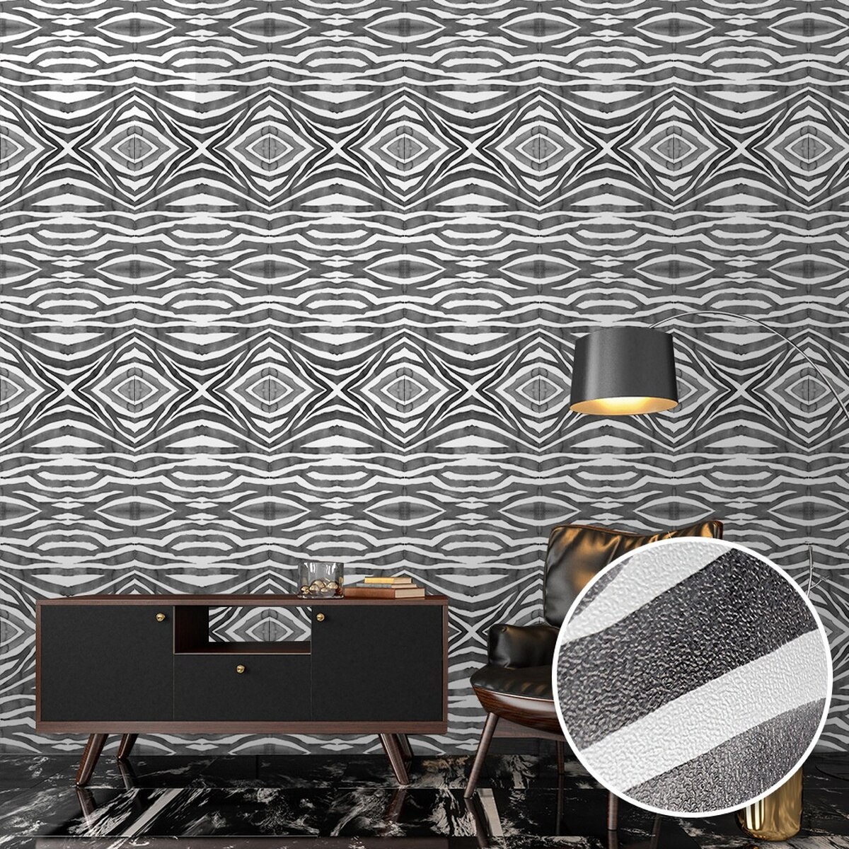 Zwart En Wit Zebra Patroon Thuis Modificatie Stick... – Vicedeal