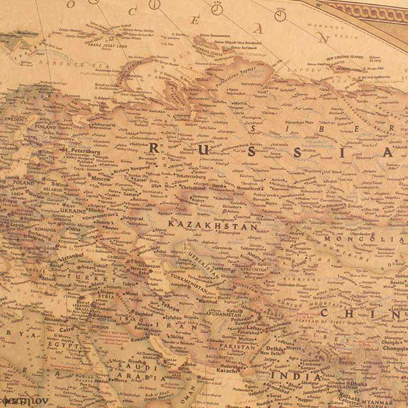 Vintage World Map Antique Poster Wall Chart Retro ... – Grandado