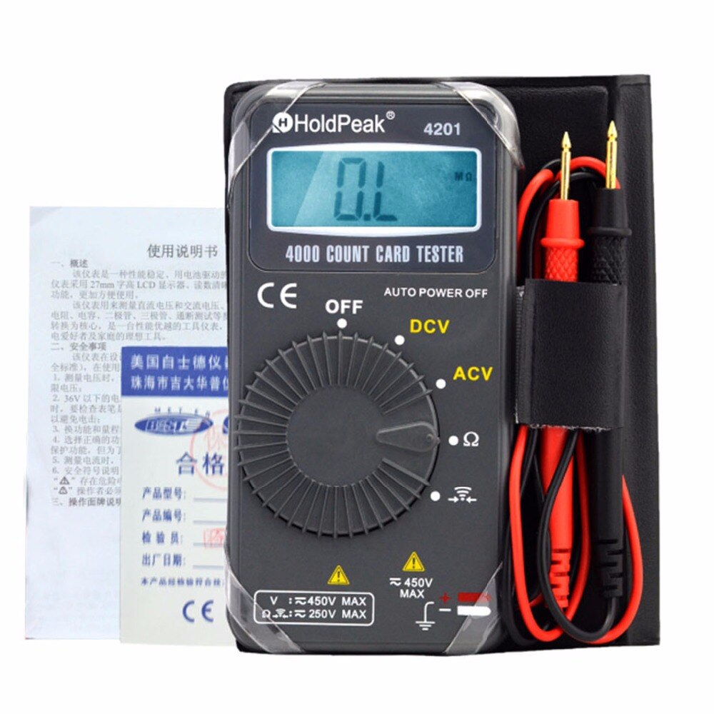 Holdpeak Pocket Digital Multimeter HP-4201 AC/DC V... – Vicedeal