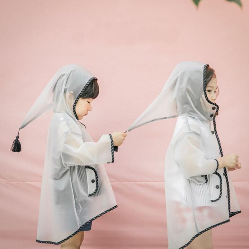 Hooded Kids Raincoat Clear Jacket Rain Coat Durabl... – Grandado