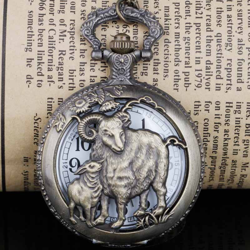 Unisex Kids Quartz Pocket Watches Engraved Sheep Z... – Vicedeal