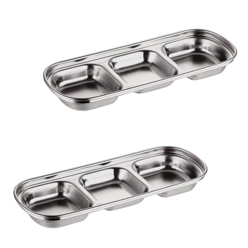 2PCS Stainless Steel Dip Dish Condiment Plate Sub-... – Vicedeal