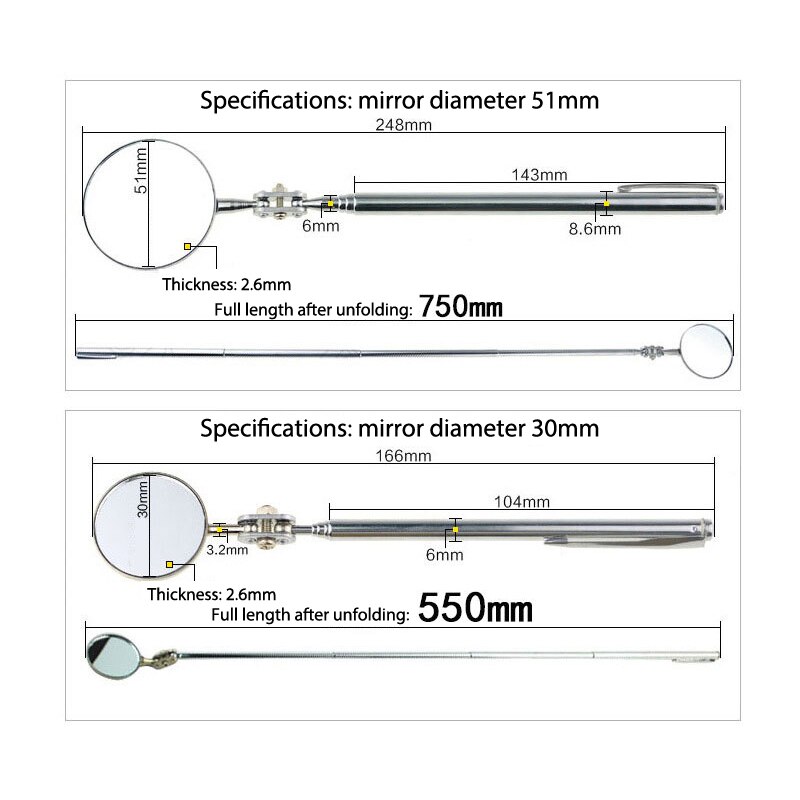 1PC Portable Car Telescopic Detection Lens Inspect... – Vicedeal