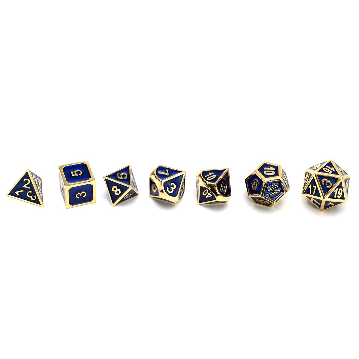 7Pcs Antique Gold Blue Enamel Metal Polyhedral Dic... – Grandado