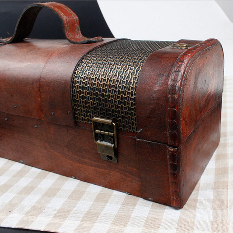 Wooden Treasure Chest Storage Box with Straps Old-... – Grandado