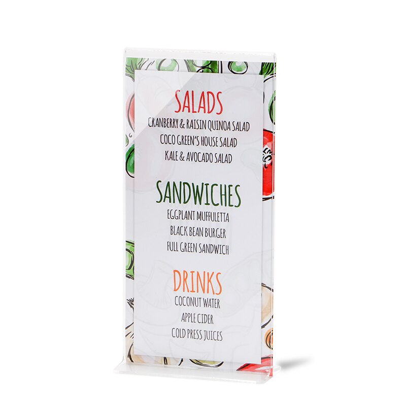 (pak /4 stuks) t acryl menu frame standaard transp... – Vicedeal