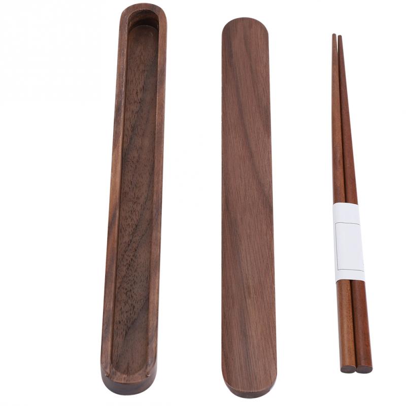 Black Walnut Wooden Chopstick Box Set Non-slip Cho... – Vicedeal