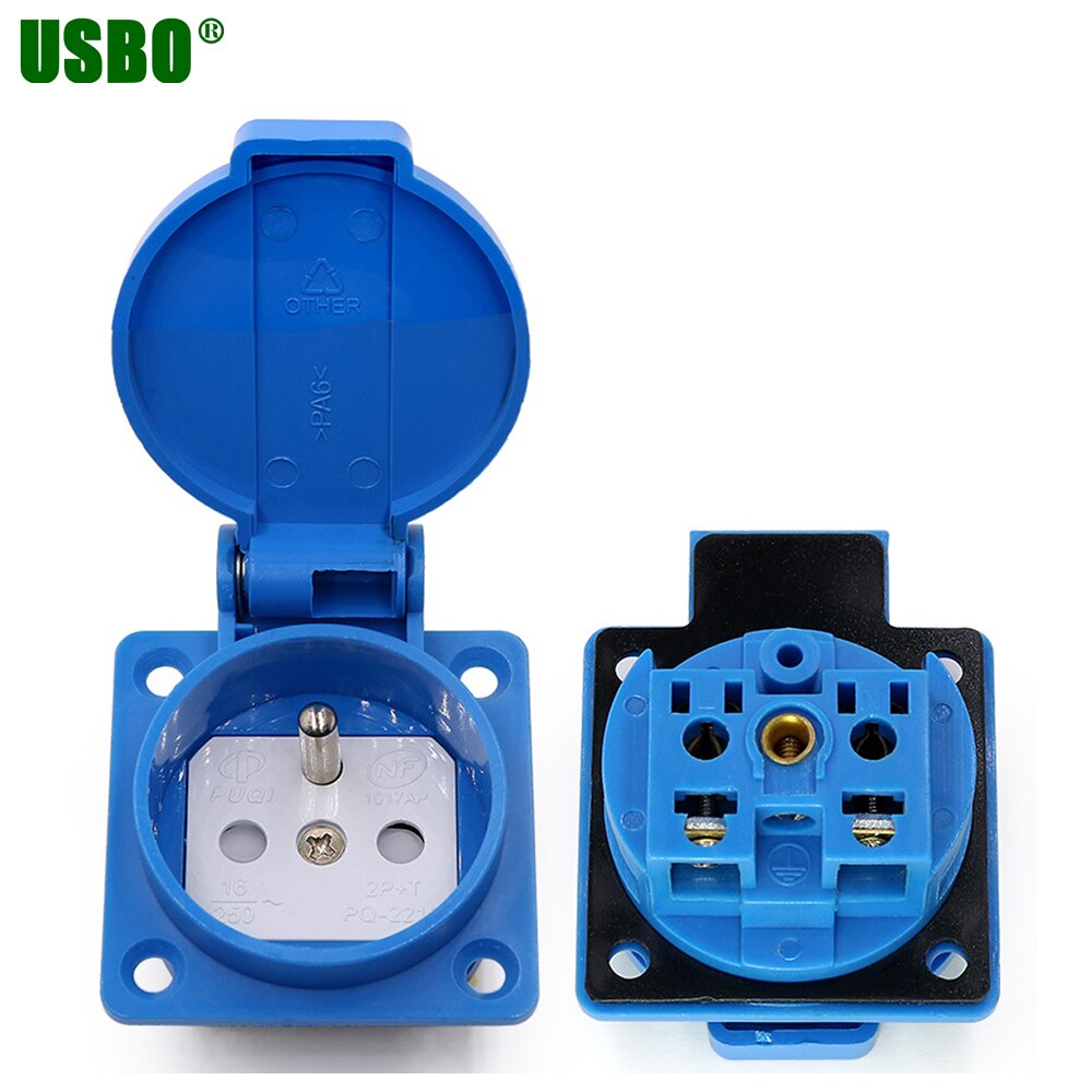 Euro 16A 250V PA66 Blau Schwarz IP54 Generator Con... – Vicedeal