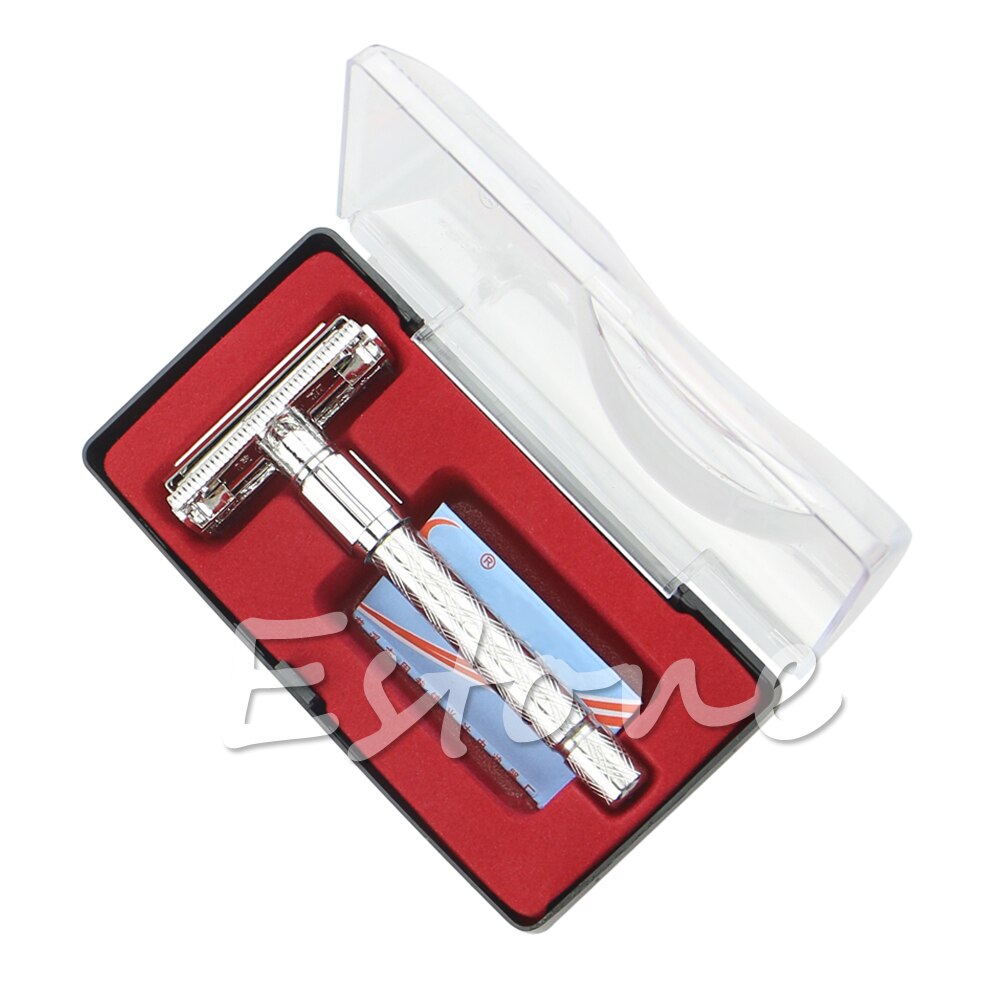 ! Men‘s Safety Silver Double Edge Blade Shaving Ha... – Grandado