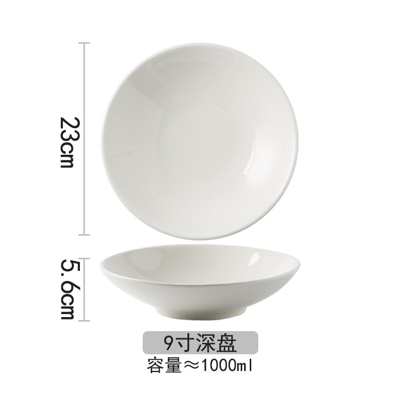 Simple White Ceramic Plate Fruit Plate Hotel Resta... – Grandado