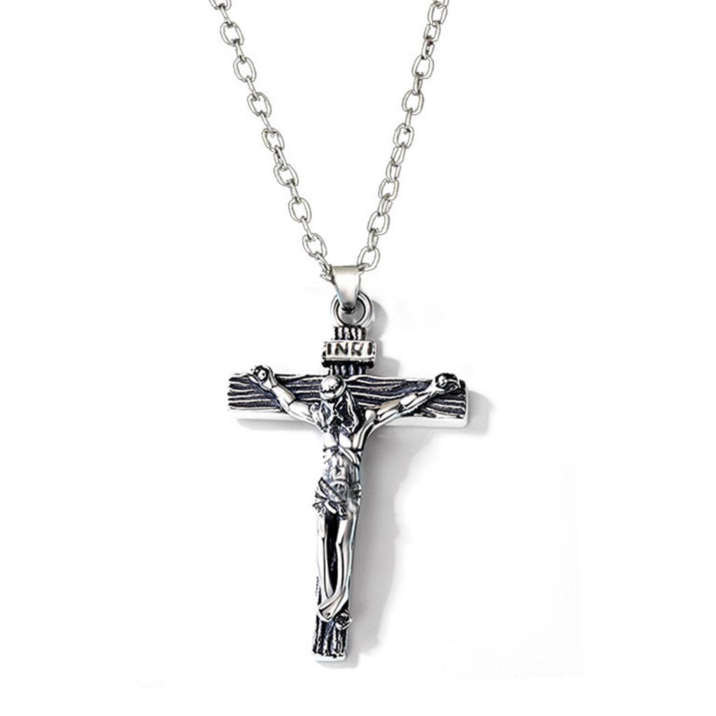 Men Women Christian Jesus Cross Necklace with Chai... – Vicedeal