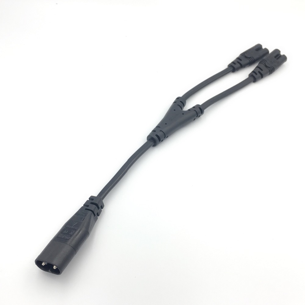 1PC IEC 320 C8 2Pin Male naar 2 x C7 Vrouwelijke Y... – Vicedeal