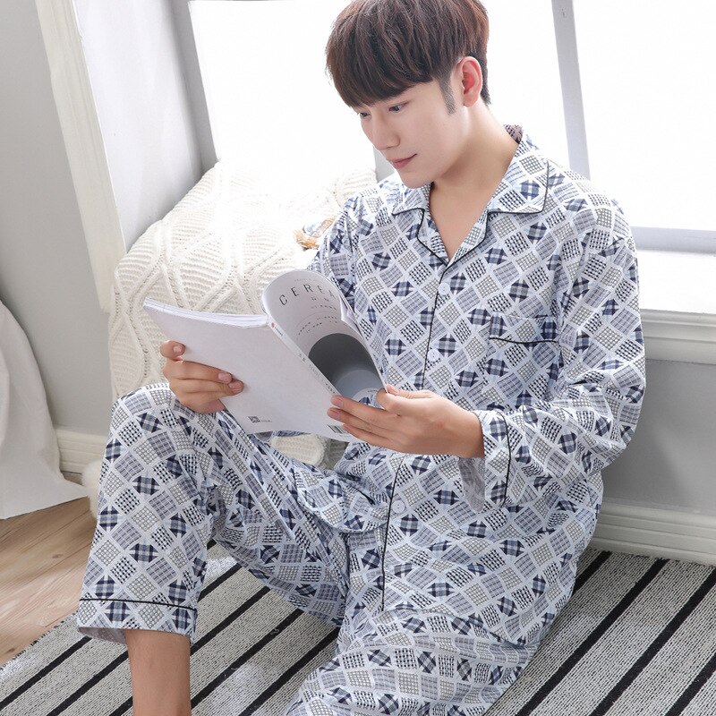 Mens pajamas men sleepwear Cotton Pajama Winter pi... – Vicedeal