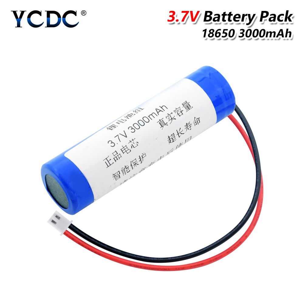 Batería recargable de iones de litio de 3,7 V, 3000mAh, 18650, con enchufe XH de 18650mm y 2 ...